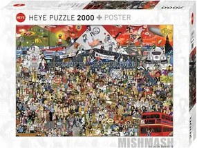 HEYE Puzzle Historie britské hudby / 2000 dílků / 96 x 68 cm