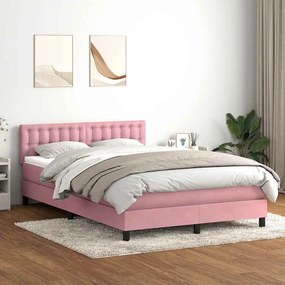 Box spring postel s matrací růžová 160x210 cm samet 3316604