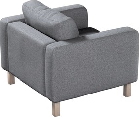 Potah na křeslo IKEA Karlstad, krátký barva šedá látka pletený vzor