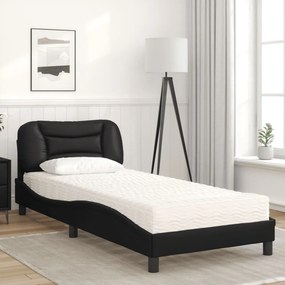 Postel s matrací Hvar černá 90 x 200 cm umělá kůže 3208696