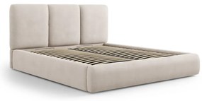 Béžová čalouněná dvoulůžková postel s úložným prostorem s roštem 180x200 cm Brody - II. jakost – Mazzini Beds