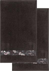 Livarno Home Froté ručníky, 2 ks, 50 x 100 cm. (květiny/šedá)