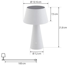 Lindby Lirinor LED solární stolní lampa, bílá, 4 000K