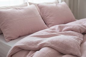 Celoroční mušelínový povlak na polštářek Soft Pink - GOTS Velikost: 70 x 90