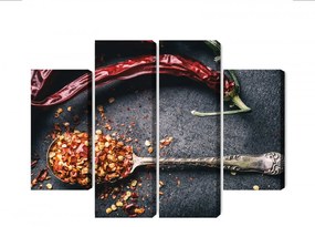 Vícedílný obraz Sušené Chilli Papričky Nedostatek Nedostatek Přírodní plátno 120x90