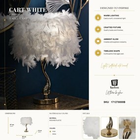 Stolní lampa Cart 47 cm bílo-zlatá