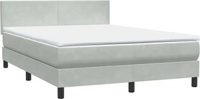 Box spring postel s matrací světle šedá 160x210 cm samet 3316023