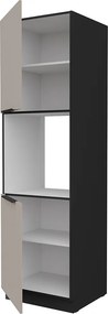 ARIA cb | vysoká skříňka 60 DP-210 2F na vestavnou troubu | 60 cm | ANTI FINGERPRINT povrch | černá/béžová