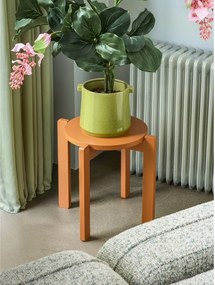 Oranžová stohovatelná stolička v dekoru dubu Always – Hübsch
