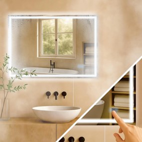 Koupelnové zrcadlo Jaffrey 50x70 bez Bluetooth – čiré sklo