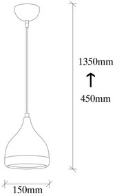 Lustr na lanku YILDO 1xE27/40W/230V černá/měděná