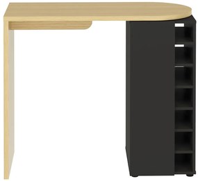 Černý dubový barový stůl TEMAHOME Roll 110 x 50 cm