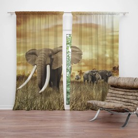 Sablio Závěs Slon Africký: 2ks 140x250cm