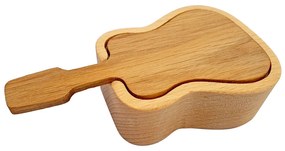 AMADEA Dřevěná krabička ve tvaru kytary, masivní dřevo, 12,5x7x3 cm
