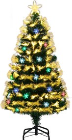 Costway 120 cm Umělý vánoční stromeček se světly a mini vánoční stromek Star Top