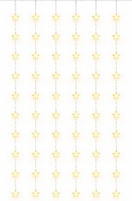 LED vánoční svíticí hvězdy do okna, 100 × 200 cm, teple bílá, 50 diod, čirý kabel, IP20 do interiéru, prodlužovací