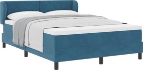 Postel s boxspringem s čelo Tmavě moddrá 140 x 200 cm samet 3340446