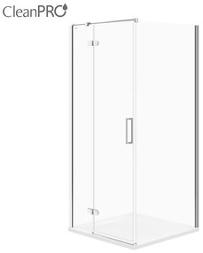 Cersanit Jota, rohový sprchový kout 90 (dveře levé) x 90 (stěna) x 195, 6mm čiré sklo, chromový profil, S160-001