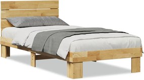 Rám postele s čelem bez matrace 75x190 cm Dubový masiv 3315727
