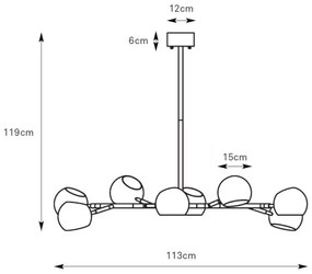 Markslöjd 108852 - Lustr na tyči EDGAR 8xE14/40W/230V černá