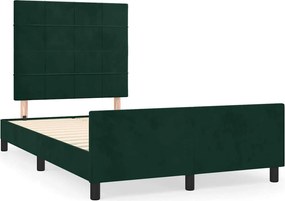 Rám postele bez matrací tmavě zelené 120x190 cm samet 3270581