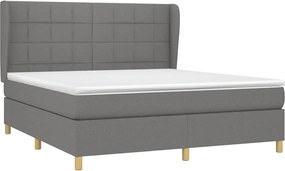 Box spring postel s matrací tmavě šedá 180x200 cm textil 3128542