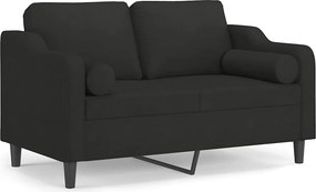 2místná pohovka s polštáři černá 120 cm textil 3200841