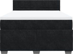 Box spring postel s matrací černá 140x200 cm samet 3288632