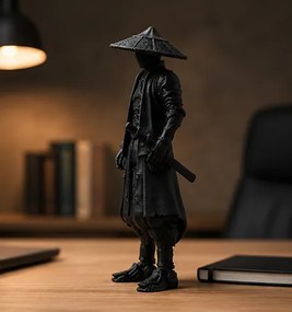 soška, dekorativní, ronin, orient, 10x4 cm, pryskyřice, černá, Dekorino SF20260014