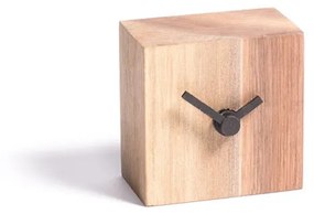 Stolní hodiny Simple block S, ořechové dřevo, černé ručičky
