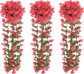 vidaXL Umělé květinové girlandy 3 ks 85 cm [359049] Barva: Růže