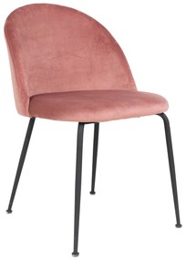 Nordic Experience Sametová jídelní židle Louis růžová/černá