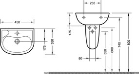 Isvea Aqualine Small 10TP71045 umyvadlo 45 x 35 cm