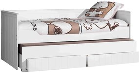 Bílá dřevěná rozkládací postel Vipack Robin 90 x 200 cm