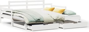 Válenda s přistýlkou a zásuvkami bez matrace bílá 90x200 cm 3302238