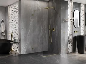 Mexen Lunar-B L výklopný sprchový kout pravý 90 x 90 cm, čiré sklo, zlatá lesklá, 832L-090-090-50-00-P