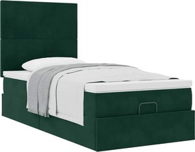 Osmanský rám postele s matracemi tmavě šedá 90x200cm samet 3313376