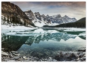 Obraz - jezero v zimě (70x50 cm)