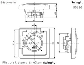 ABB Swing (L) zásuvka béžová 5518G-A02349 D1