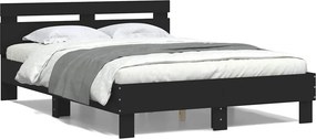 Rám postele s čelem černý 120 x 200 cm kompozitní dřevo 3207428