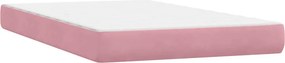 Box spring postel s matrací a LED růžová 120x220 cm samet 3317312