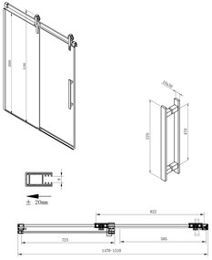 Gelco Volcano Black sprchové dveře dvoudílné posuvné 1500 mm, GV1415
