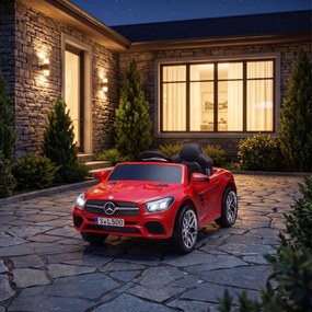 AIYAPLAY elektrické dětské auto Mercedes-Benz SL500 12V s dálkovým ovládáním 2,4G, 2 motory, odpružení, jemný start, červené