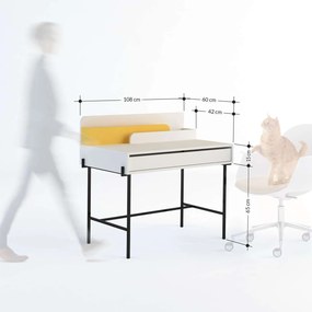 KALUNE DESIGN psací stůl LEILA světlý 108x60 cm 855DTE3851