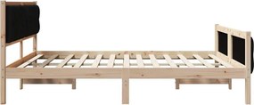 Rám postele s čelo Černá 180 x 200 cm Masivní borové dřevo 3394275