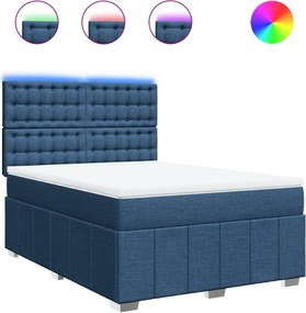Box spring postel s matrací modrá 140x200 cm textil 3294011