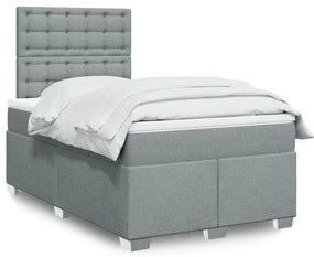 Box spring postel s matrací světle šedá 120 x 200 cm textil 3292769