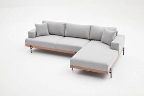 Hanah Home Rohová pohovka LIVA šedá pravá 287 cm 825BLC2816