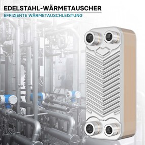 Výměník tepla Wiltec – 44 kW, 4 m³/h, 0,36 l (50672)