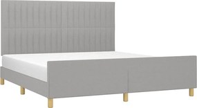 Rám postele bez matrace světle šedý 160 x 200 cm textil 3125227